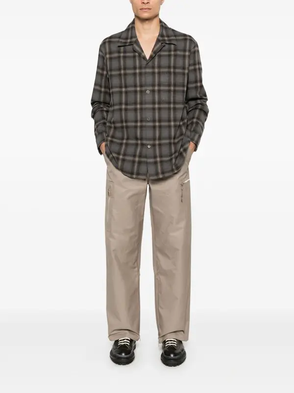 Our Legacy Grey Heusen Shirt In Oyster Check Hairy Flannel - 18